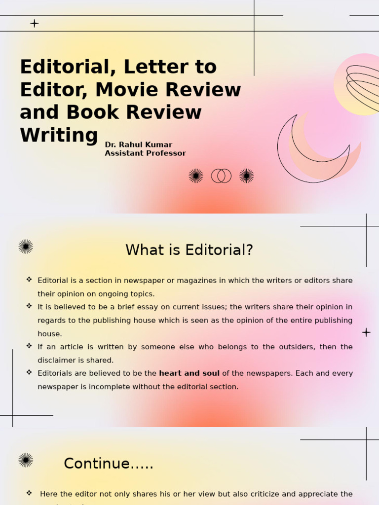 Editorial, Letter To Editor, Movie and Book Review | PDF | Newspapers ...