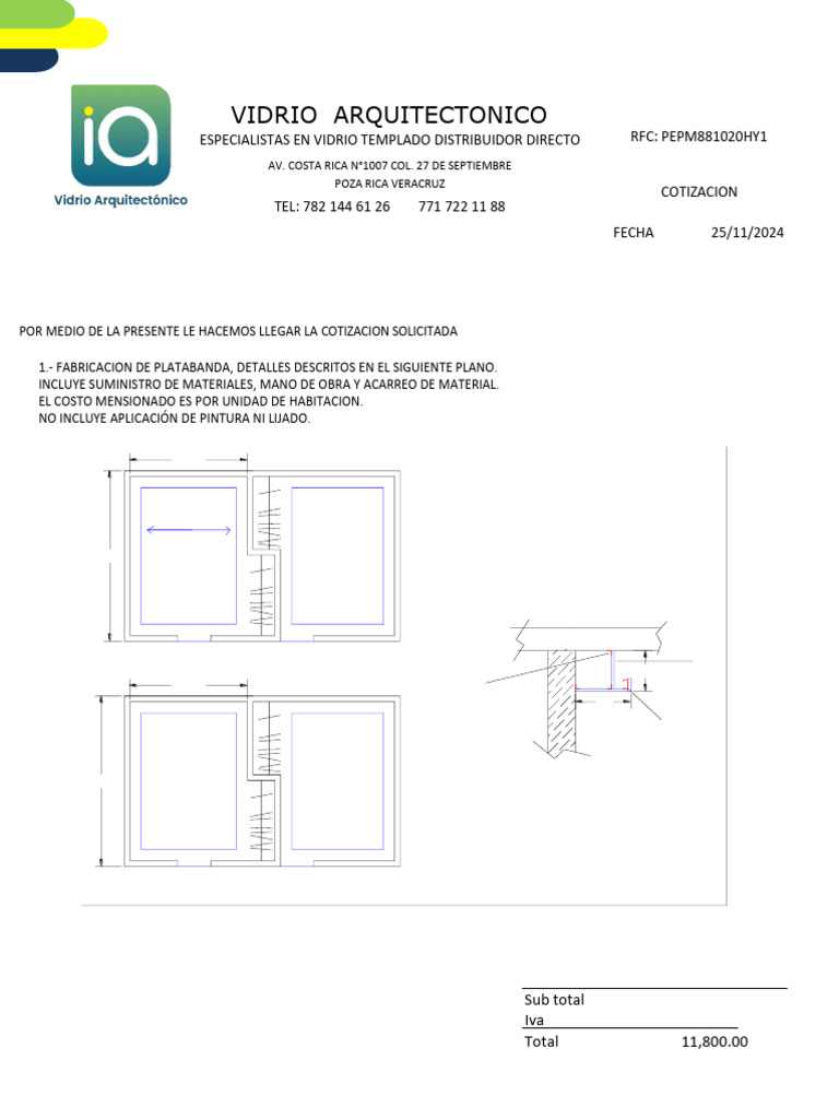 Cotización de Platabanda Arquitectónica | PDF
