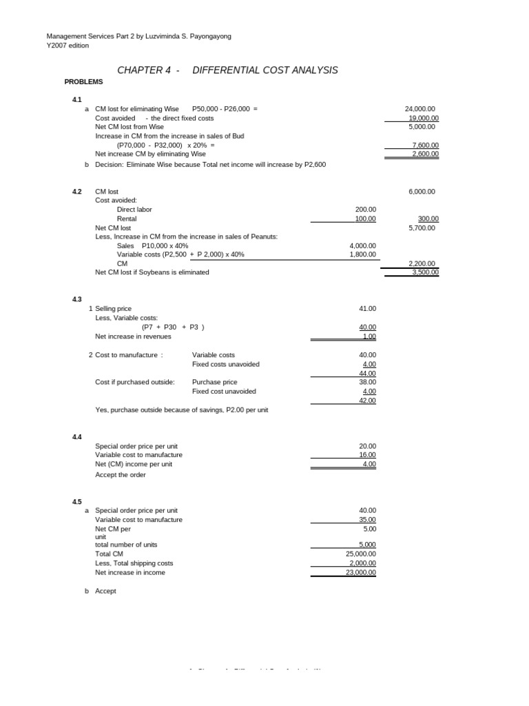 chapter-4-differential-cost-analysis-2pdf | PDF | Cost Of Goods Sold | Cost