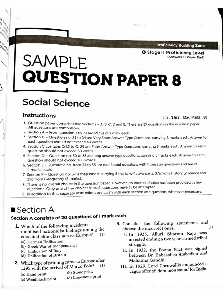 SST Practice Questions Paper - 4 | PDF