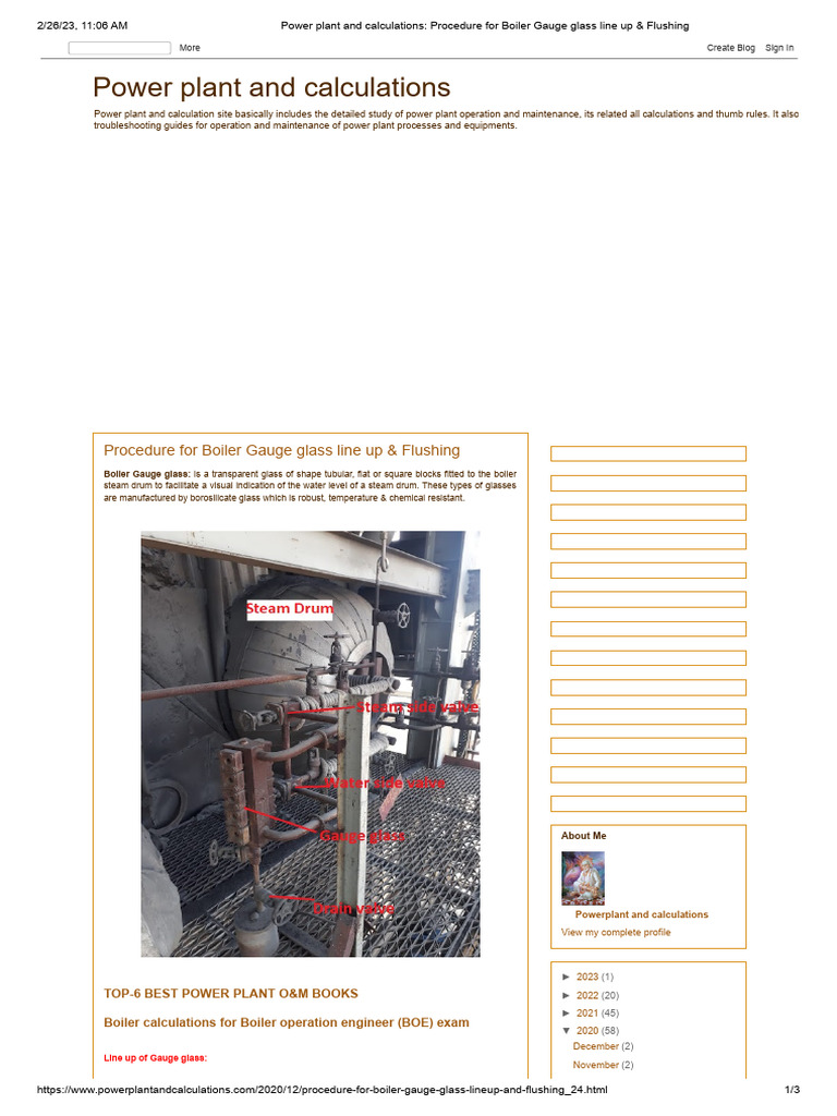 Procedure For Boiler Gauge Glass Line Up & Flushing | PDF | Boiler | Power Station