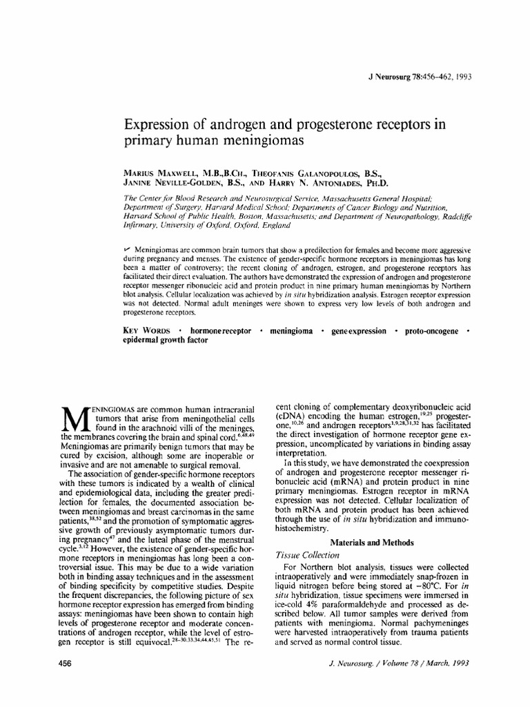 Expression of Androgen and Progesterone Receptors In | PDF | Gene ...