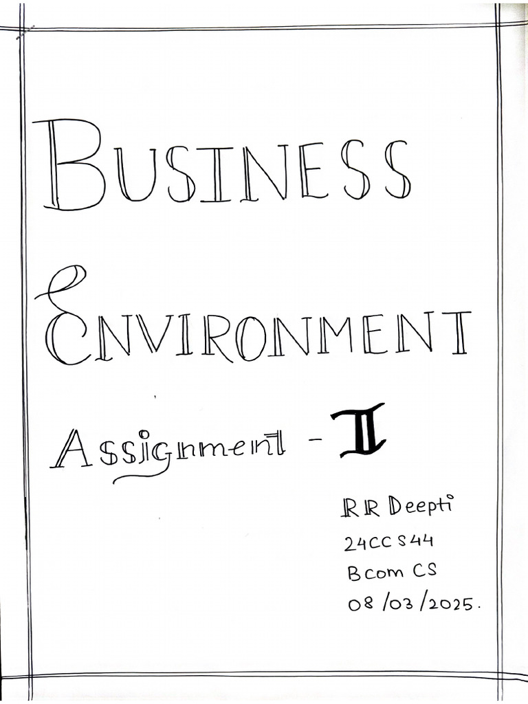 Business Environment Assignment-2 | PDF