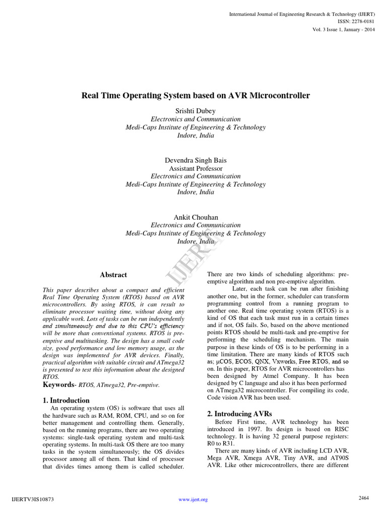 Real Time Operating System Based On AVR | PDF | Process (Computing ...