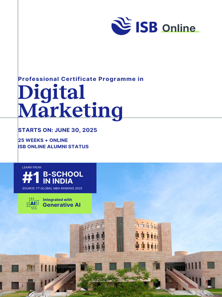 ISB-PCPDM - Brochure - B2C Batch 13 | PDF | Digital Marketing | Marketing