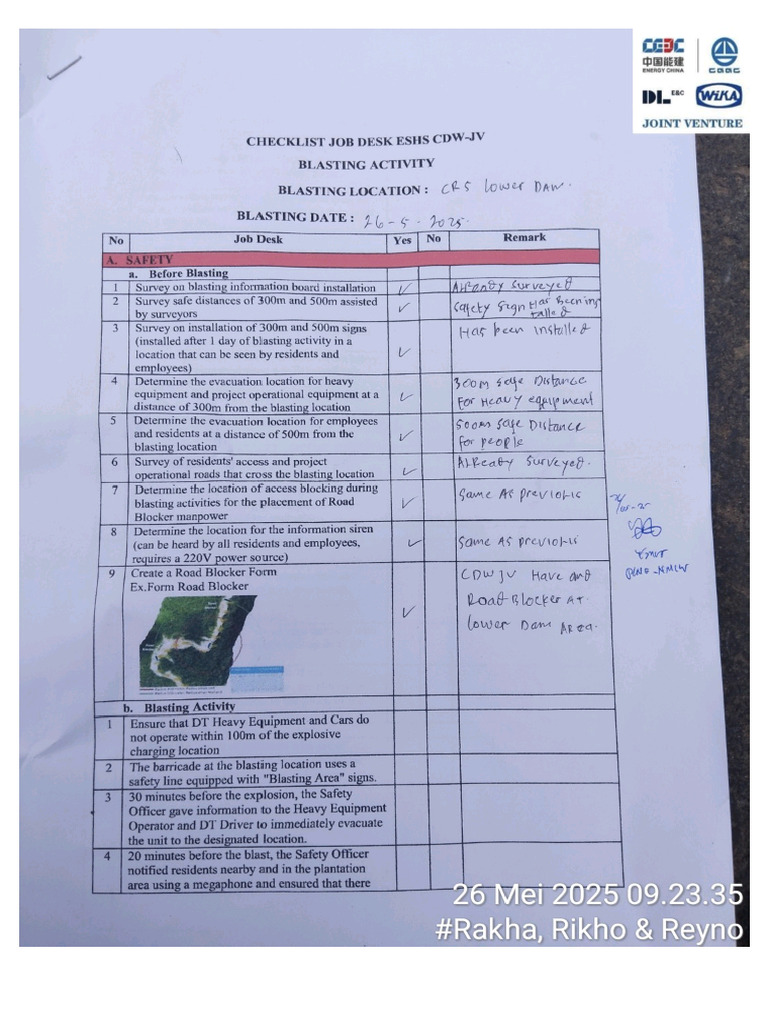 checklist pre blasting | PDF