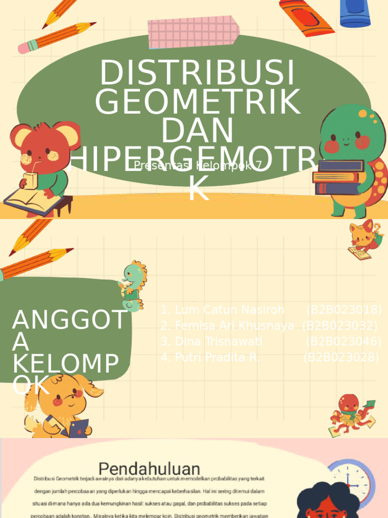 Pert 5 - Distribusi Geometrik Dan Hipergeometrik | PDF