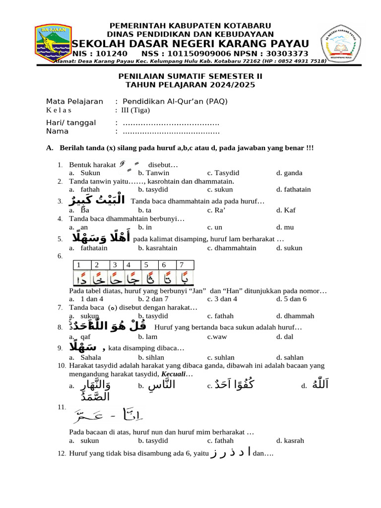 Bta KLS 3 Sem 2 TH 2025 | PDF