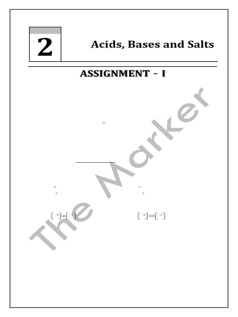 Acid Bases and Salts-Chemistry-X Class 001 Ass | PDF | Hydroxide | Acid