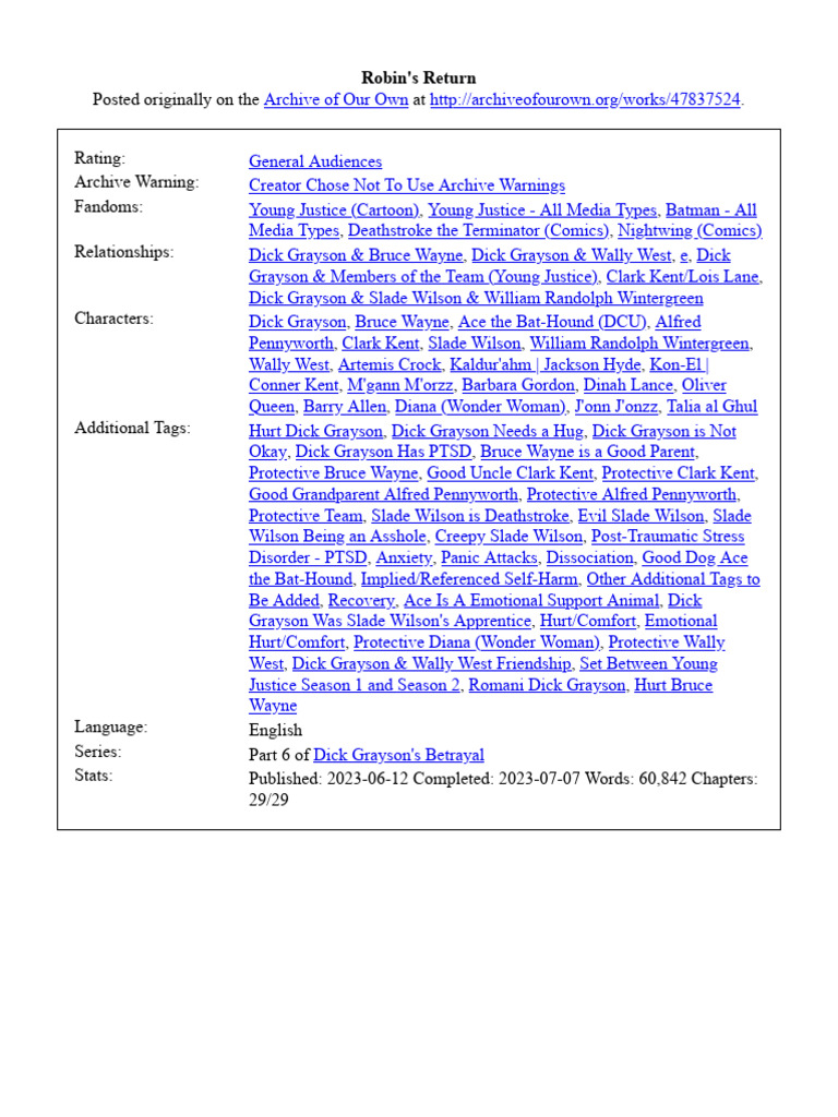 Robins Return | PDF | Batman