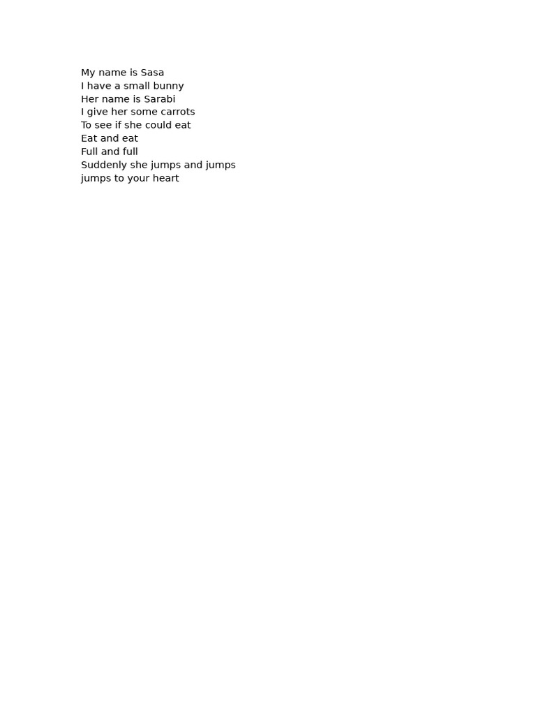 Bunny Poem | PDF