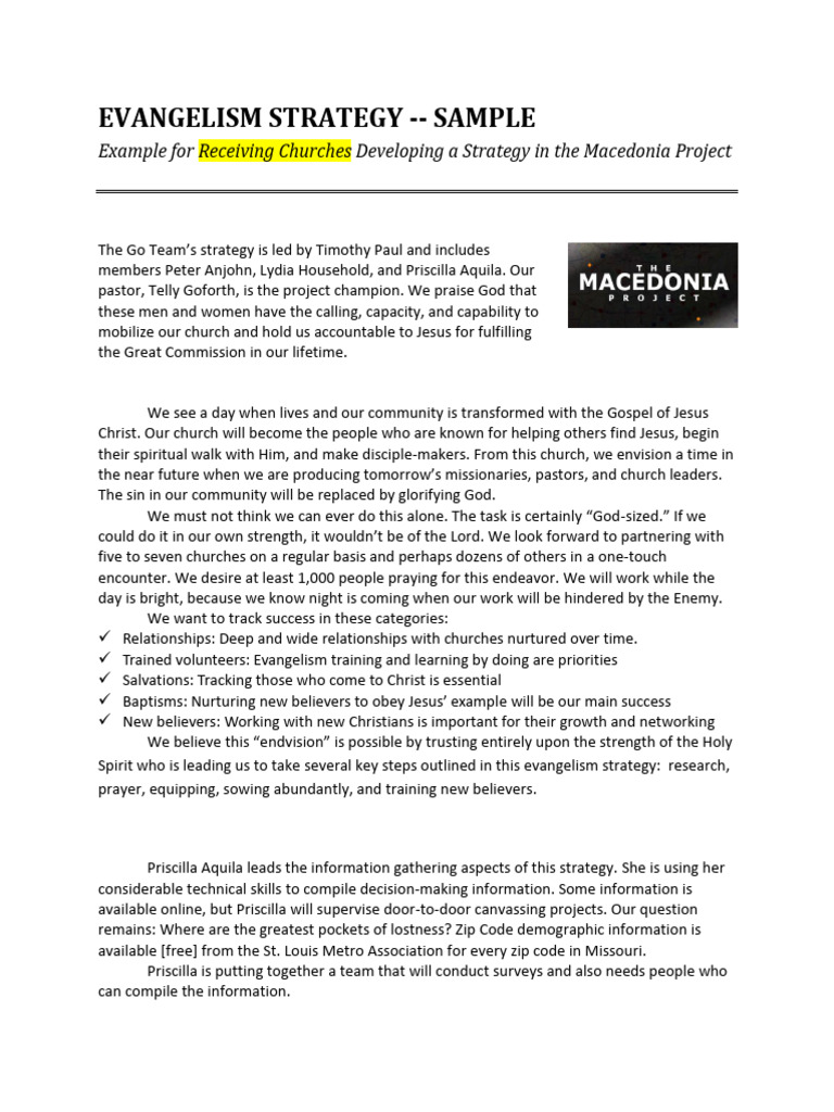Evangelism Strategy for Churches | PDF | Jesus | Disciple (Christianity)