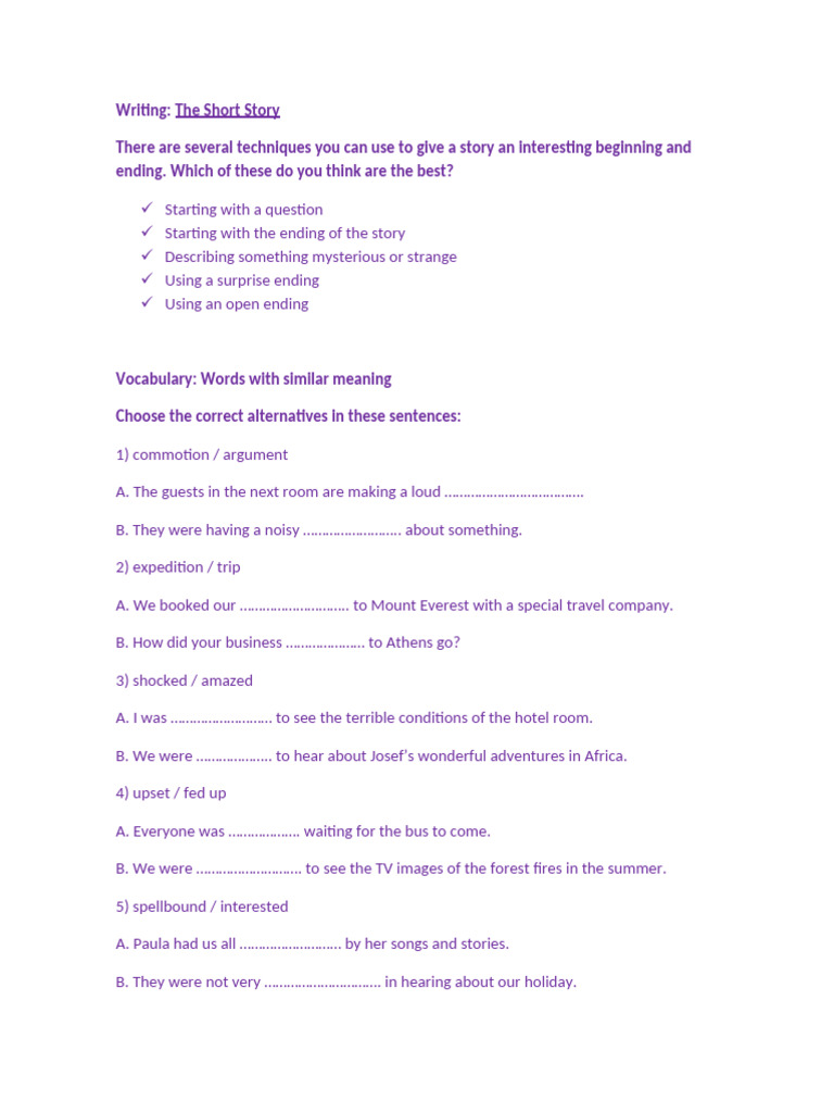 Techniques for Engaging Short Stories | PDF
