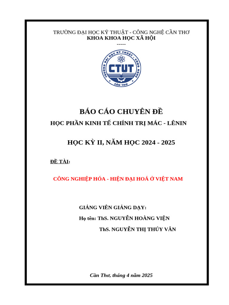 Bao Cao Chuyen de Ktct | PDF