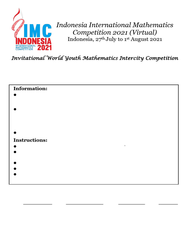 IIMC 2021 Keystage 3 Individual.x17381 | PDF | Numbers | Area