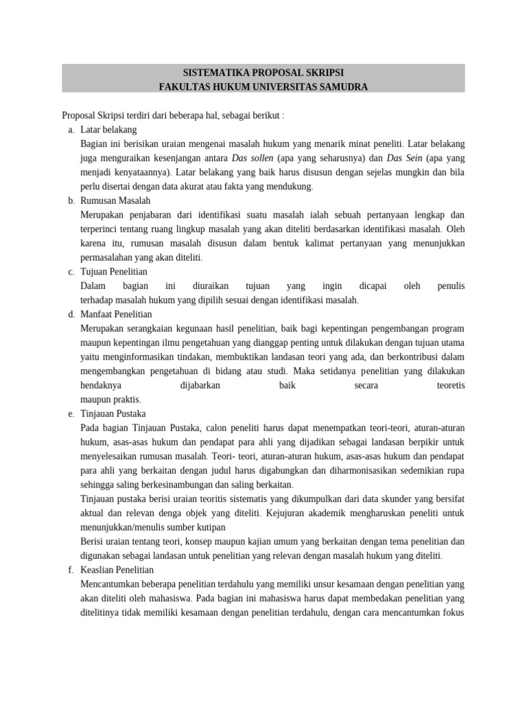 Sistematika Proposal Skripsi | PDF