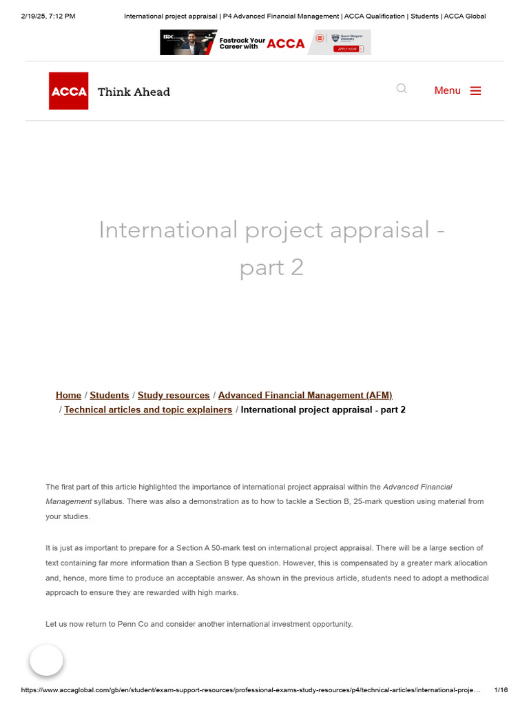 International Project Appraisal Insights | PDF | Net Present Value | Taxes