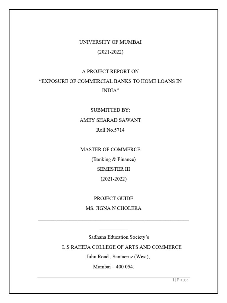 Exposure of Commercial Bank To Home Loan in India | PDF | Banks ...