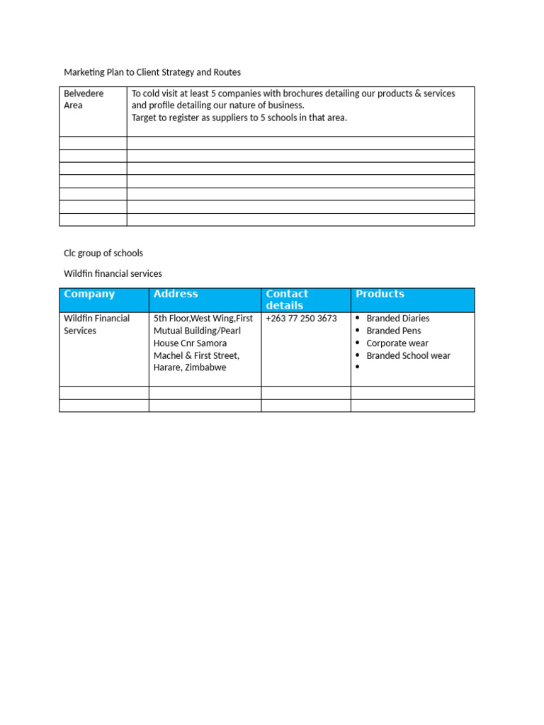 Marketing Plan To Client Strategy and Routes | PDF