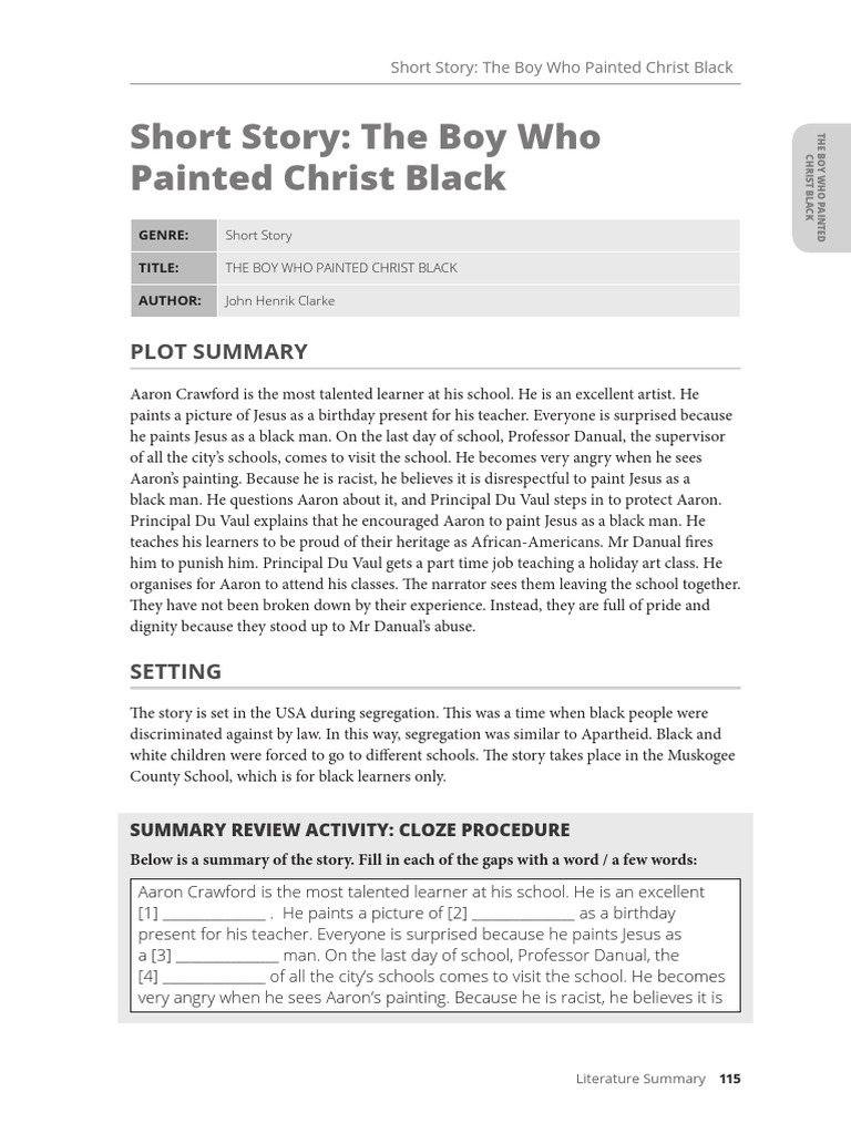 The Boy Who Painted Christ Black | PDF | Narration | Jesus