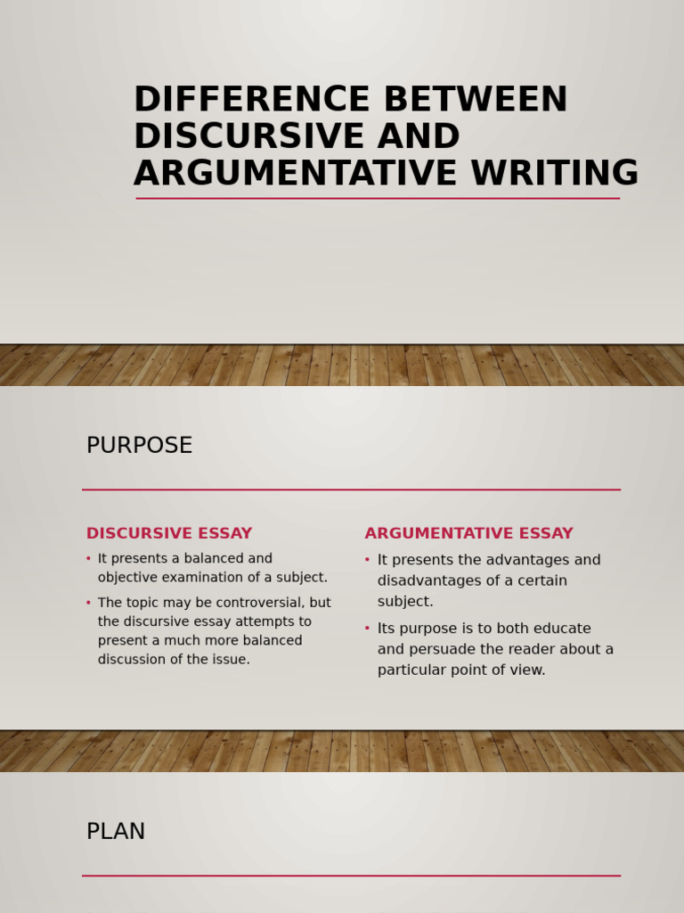 The difference between argumentative and discursive writing | PDF ...