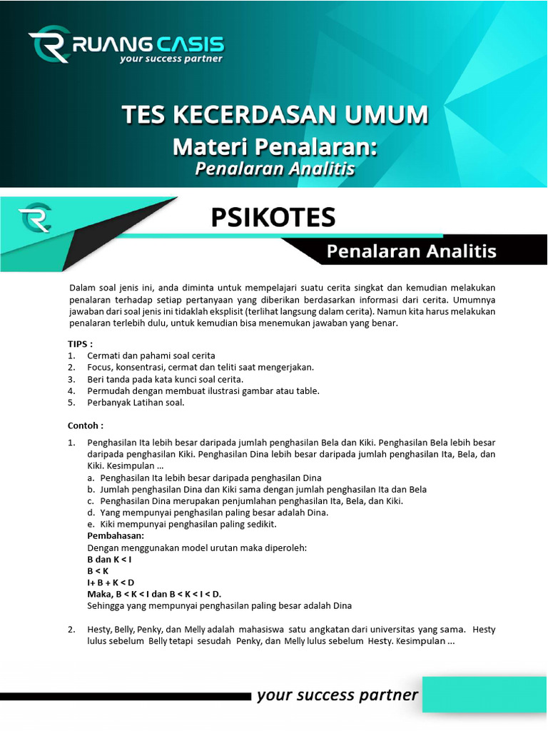 04 Materi Penalaran Analitis | PDF