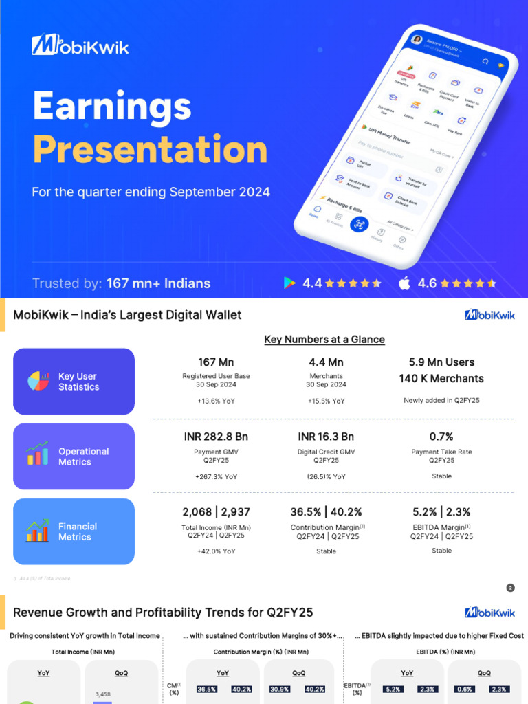 MobiKwik Q2FY25 Financial Overview | PDF | Credit Card | Information