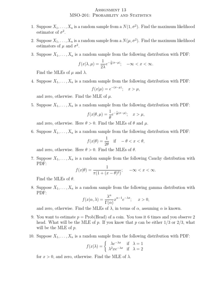 HW 13-2025 | PDF | Econometrics | Probability