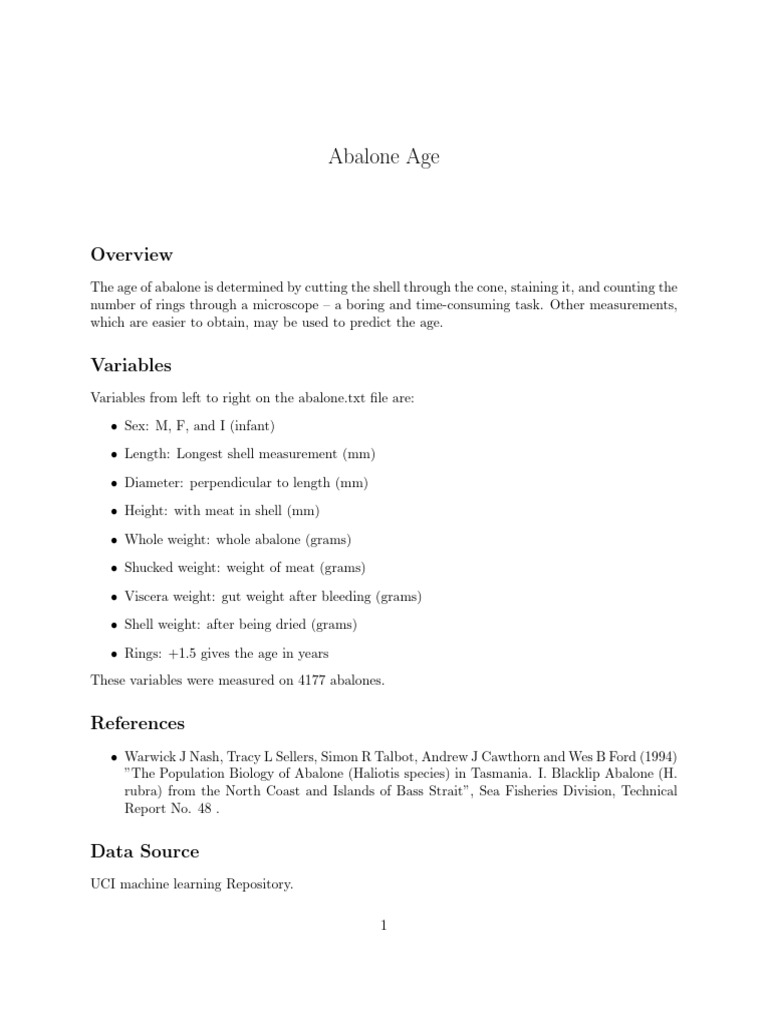 Abalone Description | PDF