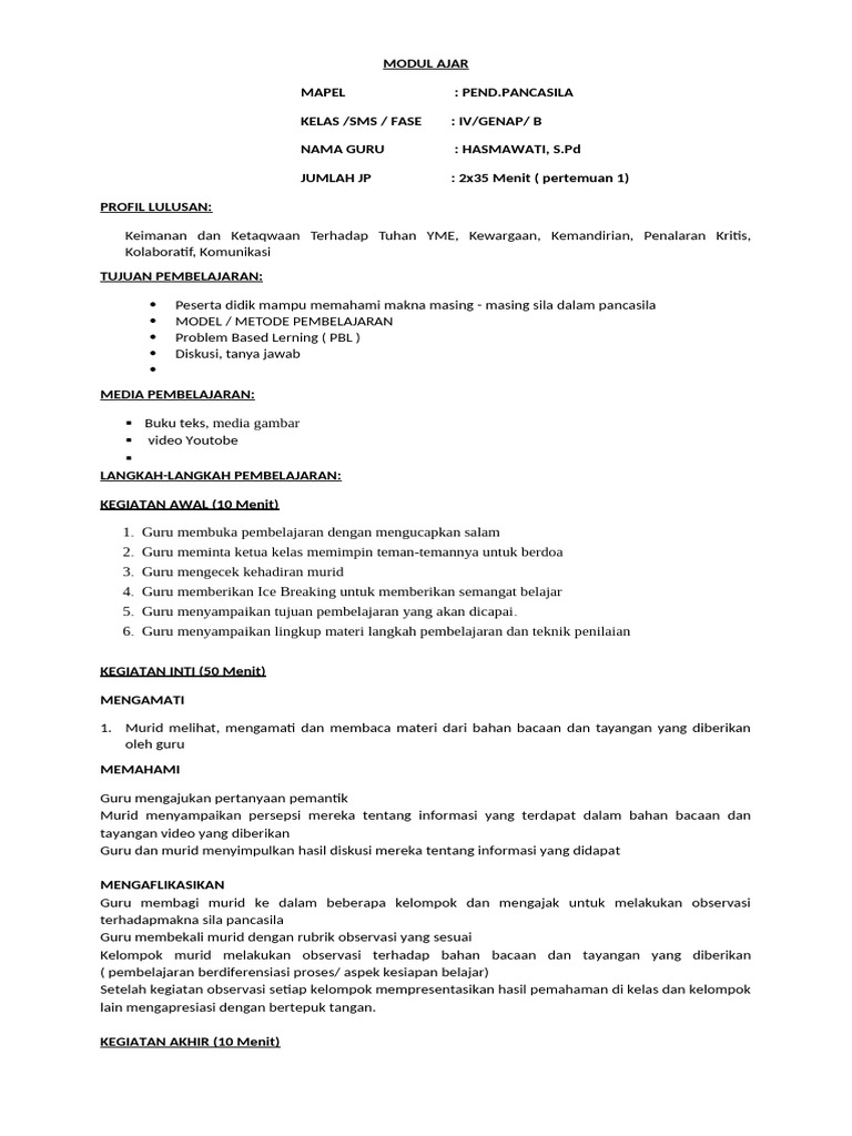 Contoh Modul | PDF