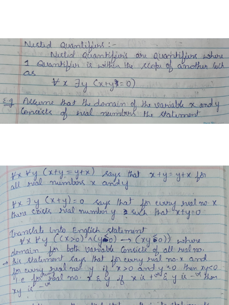 Nested Quantifiers | PDF