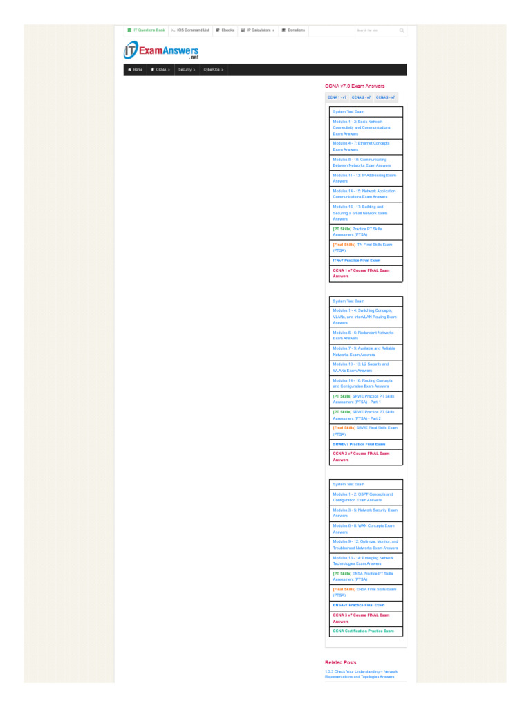 Itexamanswers Net Ccna 1 V7 Modules 1 3 Basic Network Connectivity And Communications Exam