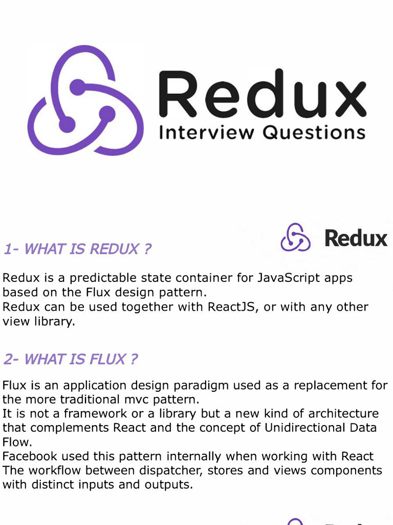Redux Interview Questions 1742275954 | PDF | Computing | Computer Libraries