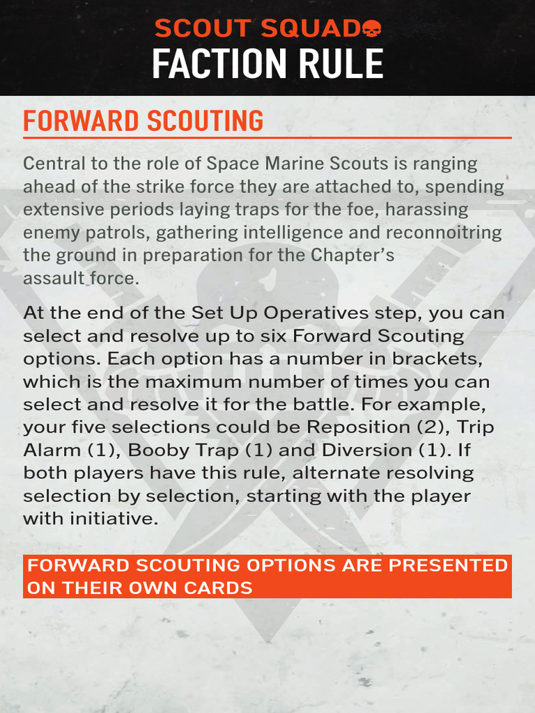 Scout Squad - Faction Rules | PDF | Military