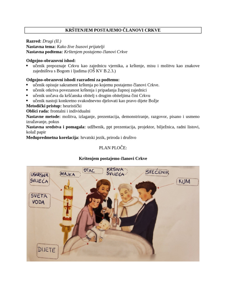 Krstenjem Postajemo Clanovi Crkve (Priprema MK) | PDF