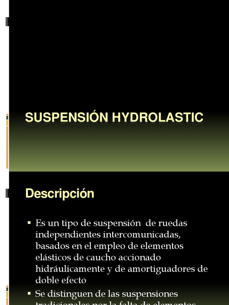 Suspensión Hydrolastic | PDF | Vehículos | Vehículo de motor