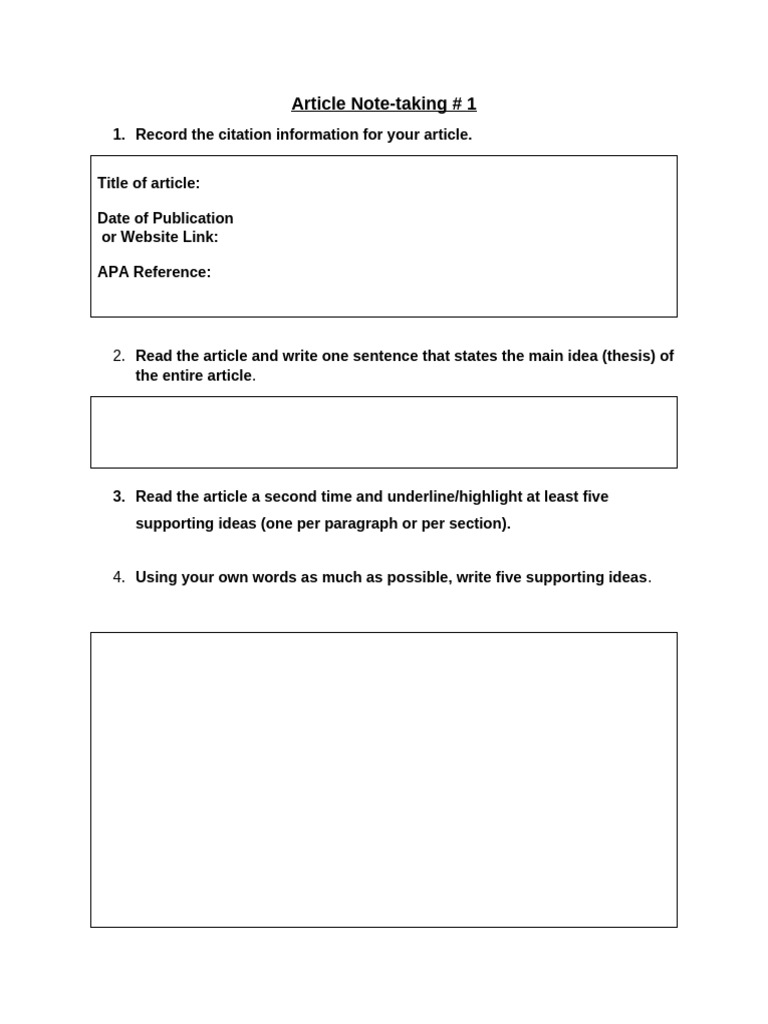 CM 1241 Note-Taking Sheet (2) 2623364159205 | PDF
