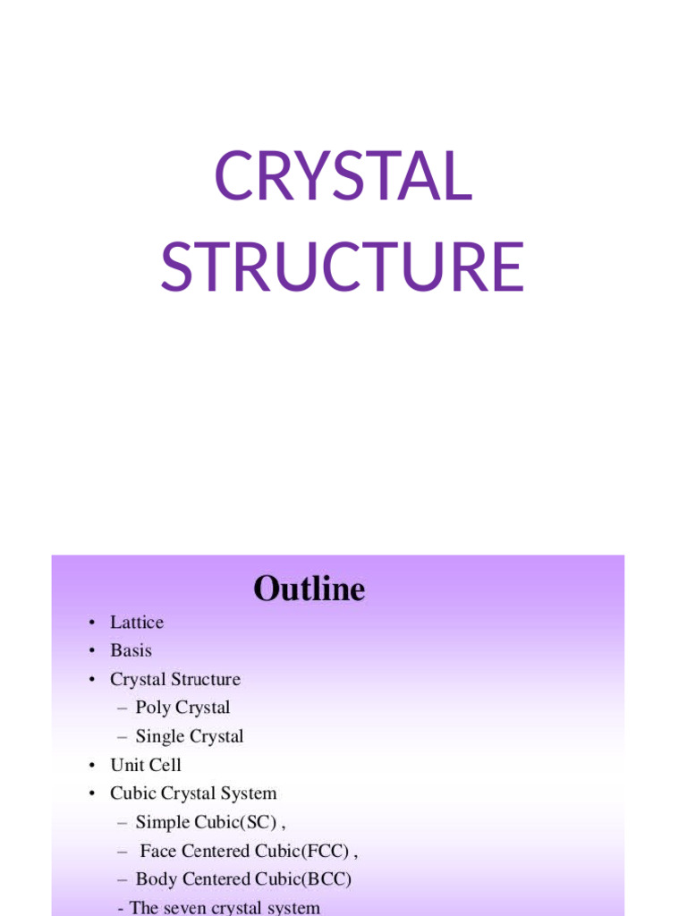 Crystal Structure | PDF
