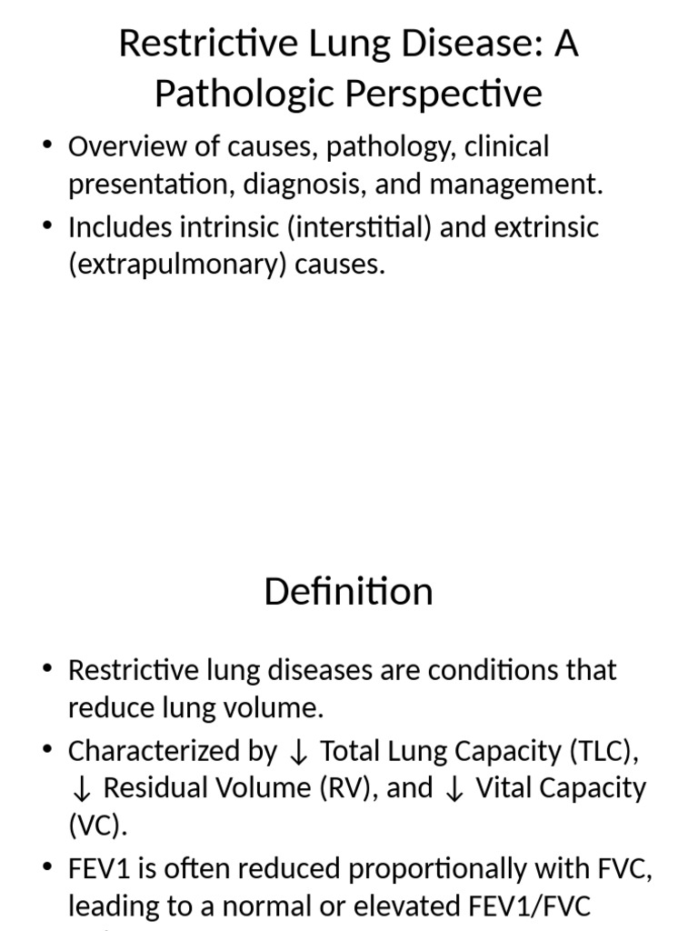 Detailed Restrictive Lung Disease Presentation | PDF | Diseases And ...