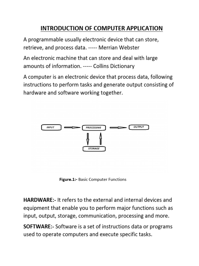 Introduction of Computer Application | PDF | Computer Data Storage | Random Access Memory