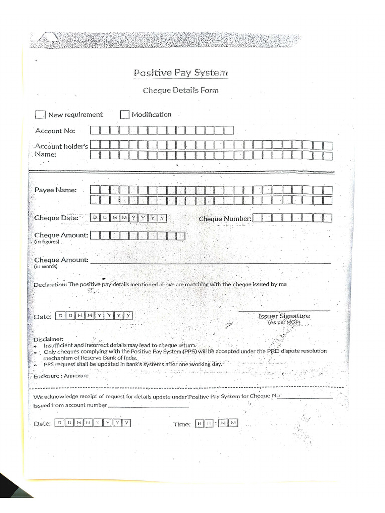 Axis Bank PPS Form | PDF
