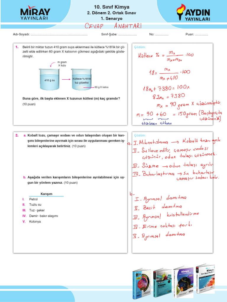 10 Sınf Miray Aydin 2 Dnm 2 snv 2 senaryo cvp anah | PDF