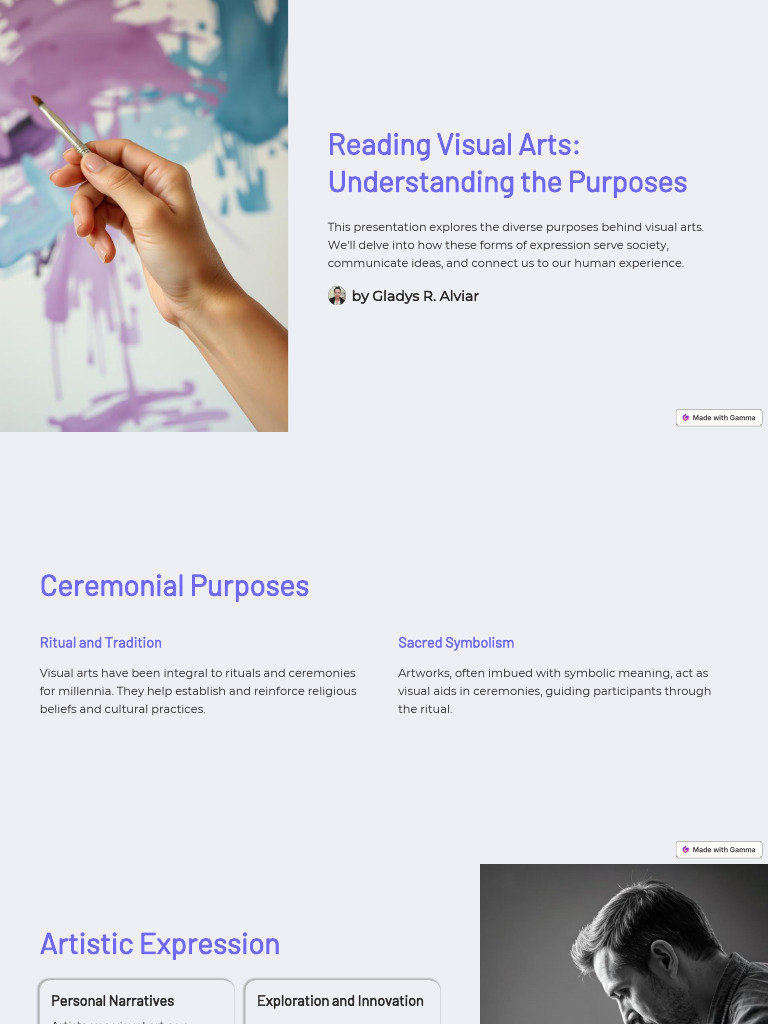 Reading Visual Arts Understanding The Purposes | PDF | Narrative ...