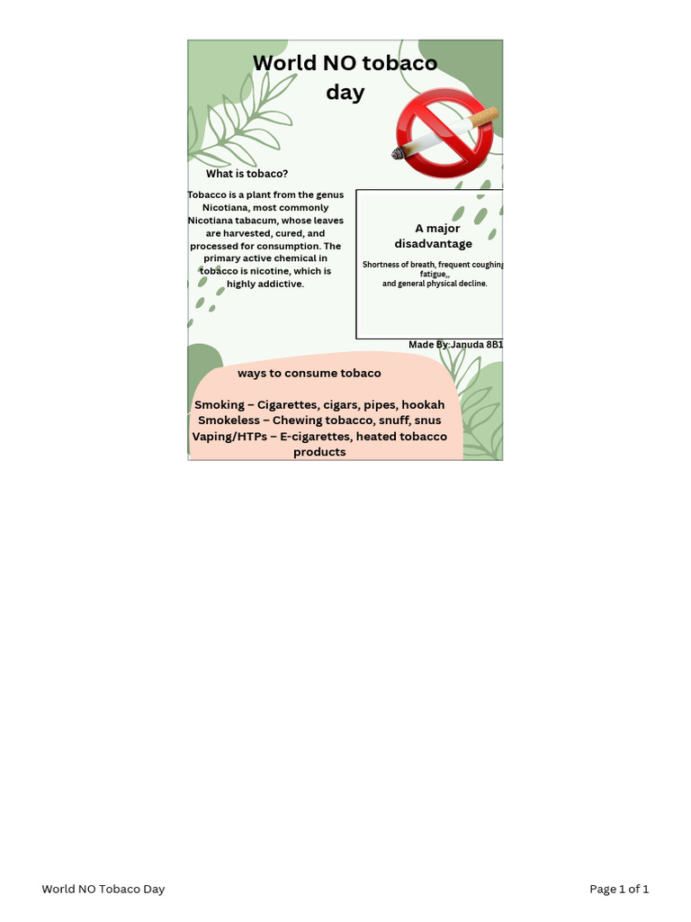 World NO Tobaco Day | PDF