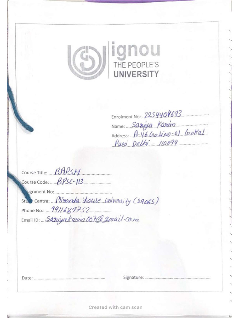 BPSC-113 - Compressed Assignment Ignnou | PDF