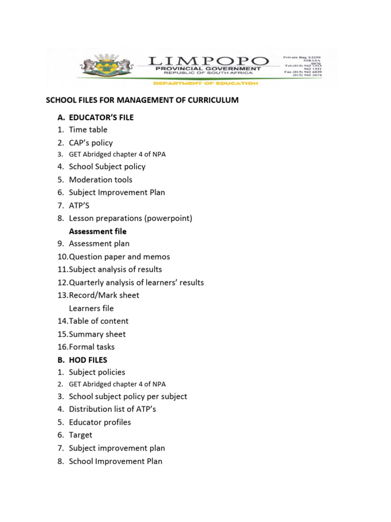 School Curriculum Management Files | PDF