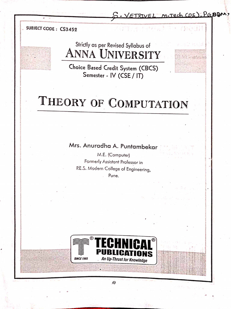 Theory of Computation Regulation 2021 | PDF