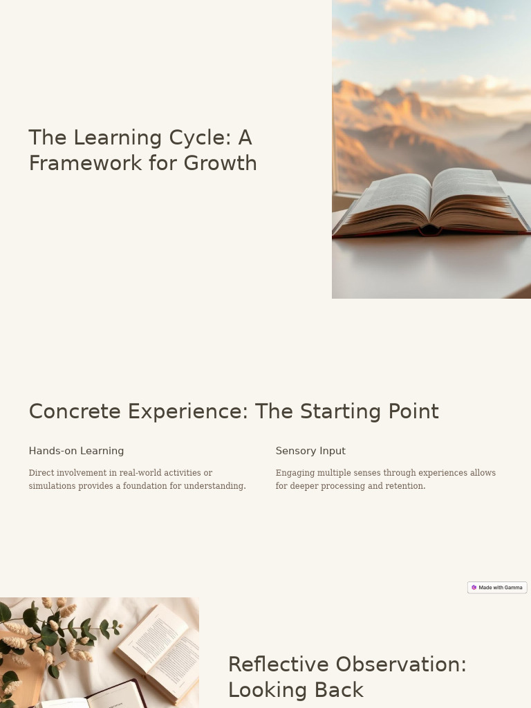 The Learning Cycle A Framework For Growth | PDF