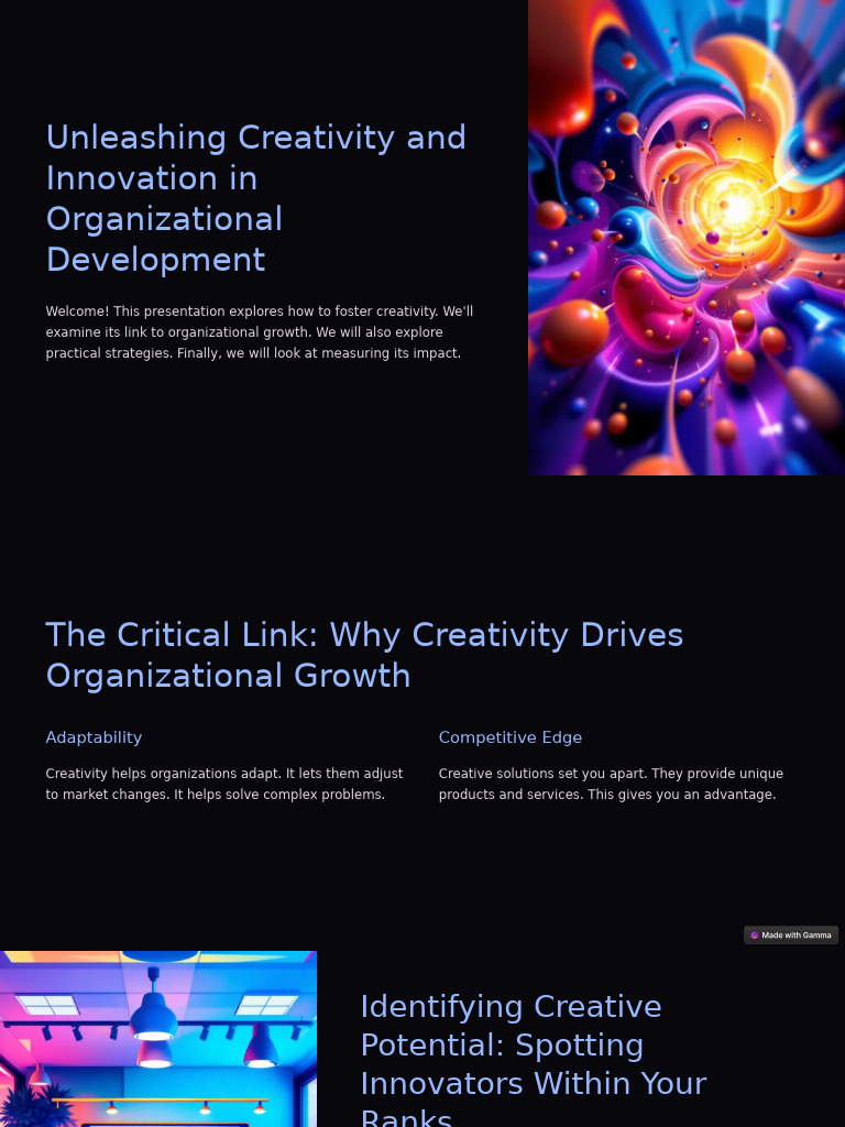 Unleashing Creativity and Innovation in Organizational Development | PDF | Creativity | Innovation