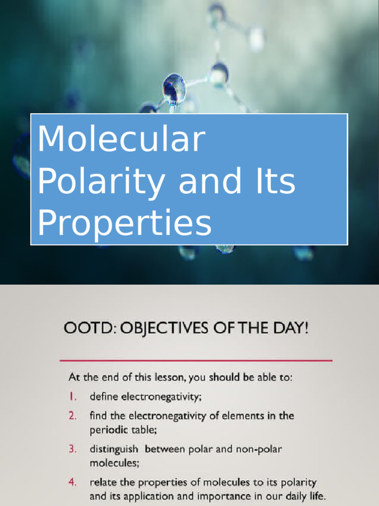 Polarity of Molecules and Its Properties | PDF